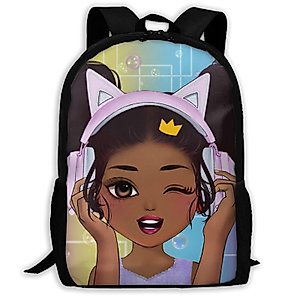 EZYES African American Women School Backpack Black Girl Magic Bookbag For Girls Lightweight Durable