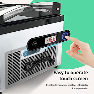 Wixkix Commercial Gelato Display Freezer, Countertop Hard Ice Cream Showcase with 6 Round Pan, Ice Cream Dipping Cabinet with LED Light for Restaurant Ice Cream Shop, Air Cooling, 110V