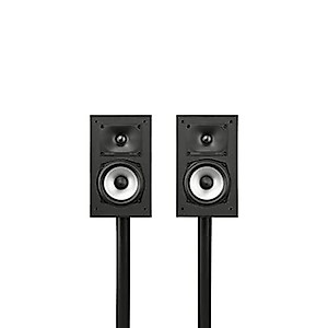 Polk Monitor XT15 Pair of Bookshelf or Surround Speakers - Hi-Res Audio Certified, Dolby Atmos & DTS:X Compatible, 1" Terylene Tweeter & 5.25" Dynamically Balanced Woofer (Pair, Midnight Black)