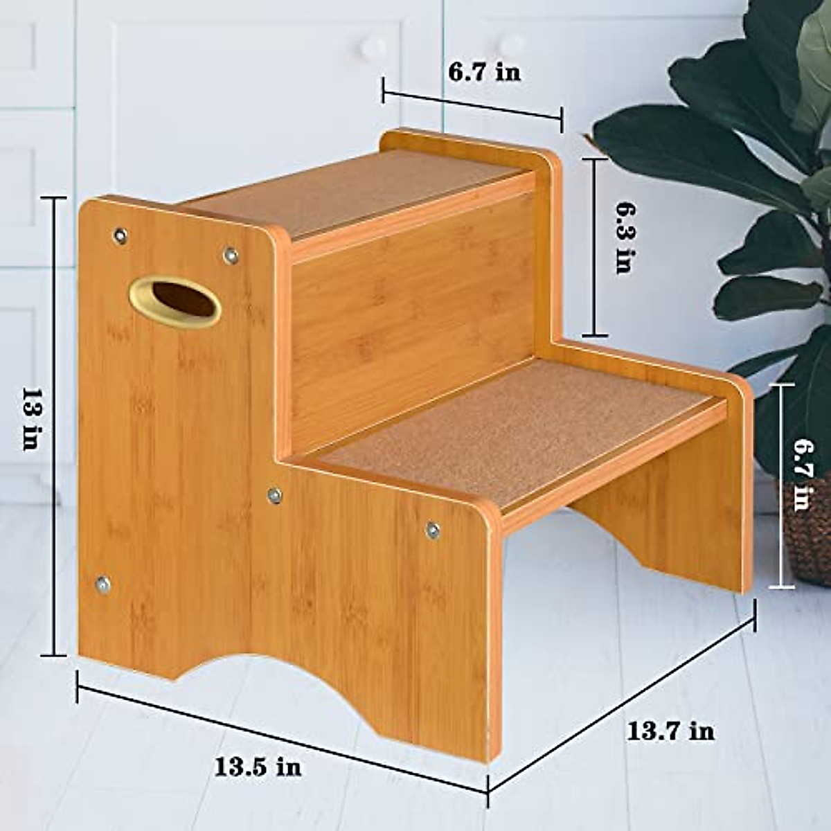 Step Stools for Kids, Non-Slip Wood Step Stool for Toddlers, Kids Step Stool, Toddler Step Stool, Child Potty Training Toilet Stool, Wood Step Stool for Bathroom Kitchen Bedroom Kid's Furniture