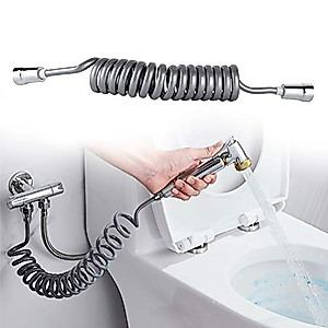 Handheld Bidet Sprayer Toilet Kit, Stainless Steel Shower Hose G1/2 Flexible Telescopic Shower Hose