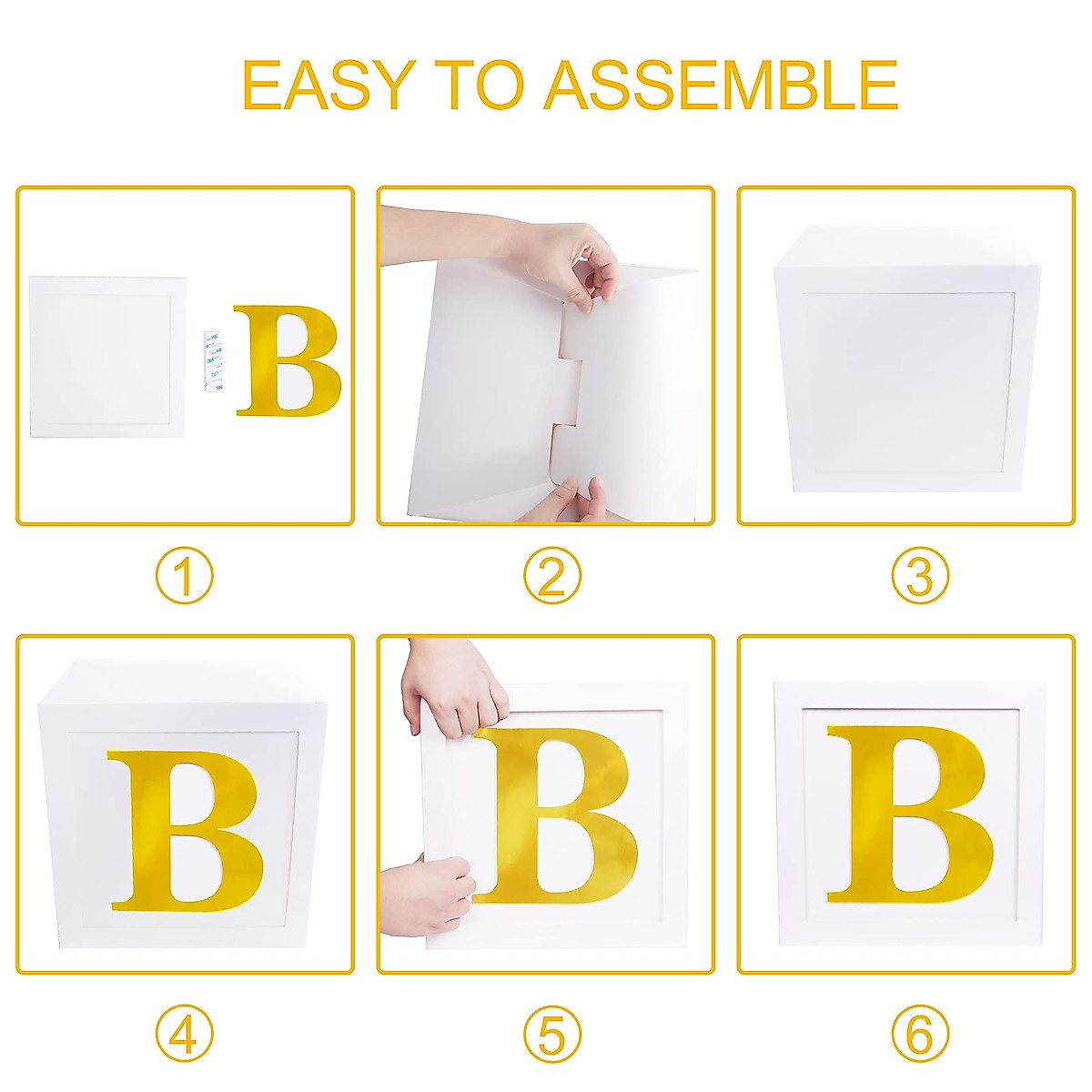 Baby Shower Decorations Baby Balloon Boxes Blocks with 30 Letters for Boy Girl 1st Birthday, Teddy Bear Baby Shower, Bridal Shower, Gender Reveal Party Decoration by QIFU