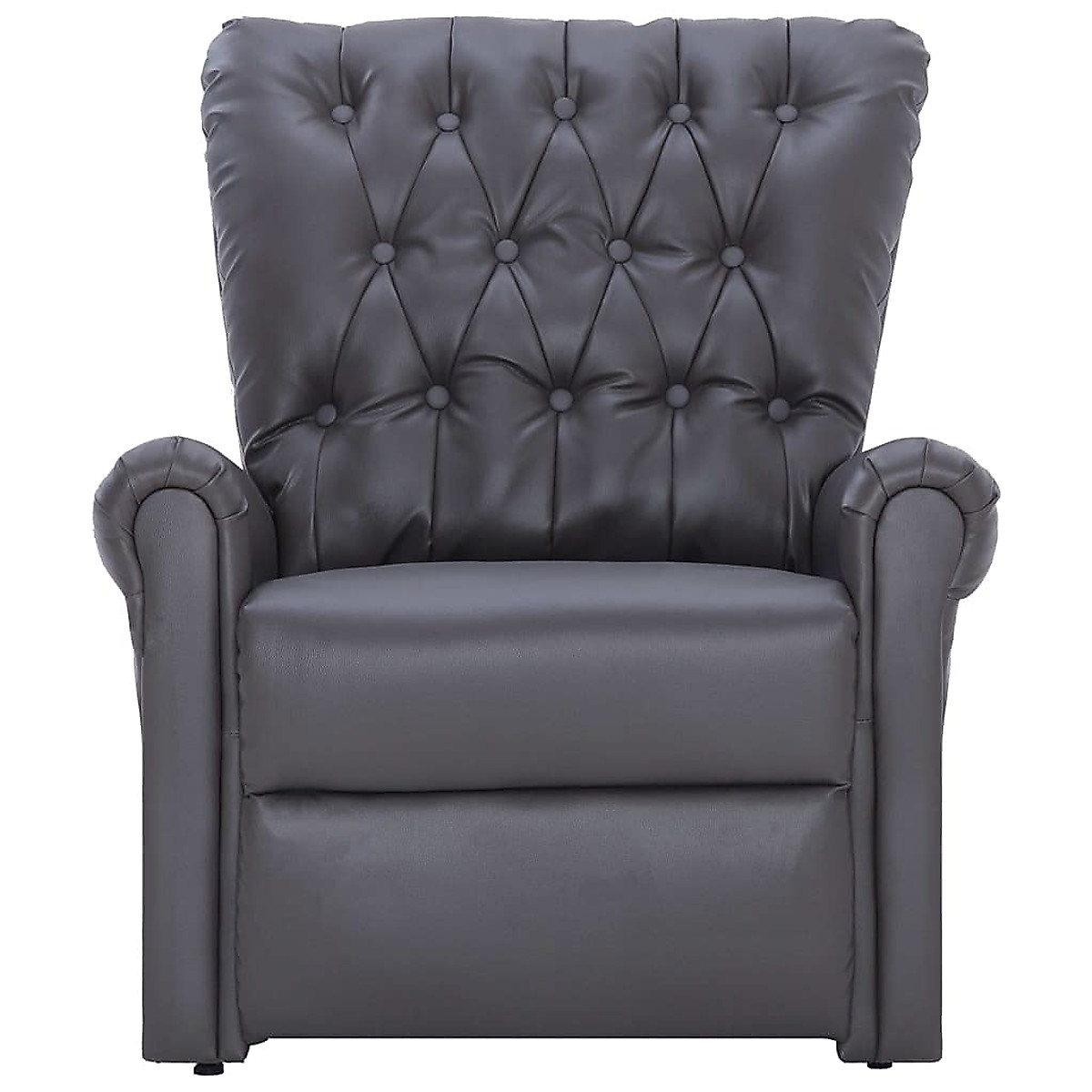 YPWRENH Sofa Chair Leisure Chair Reclining Chair Gray Faux Leather for Living Room, Dining Room, Conference Room, Waiting Room