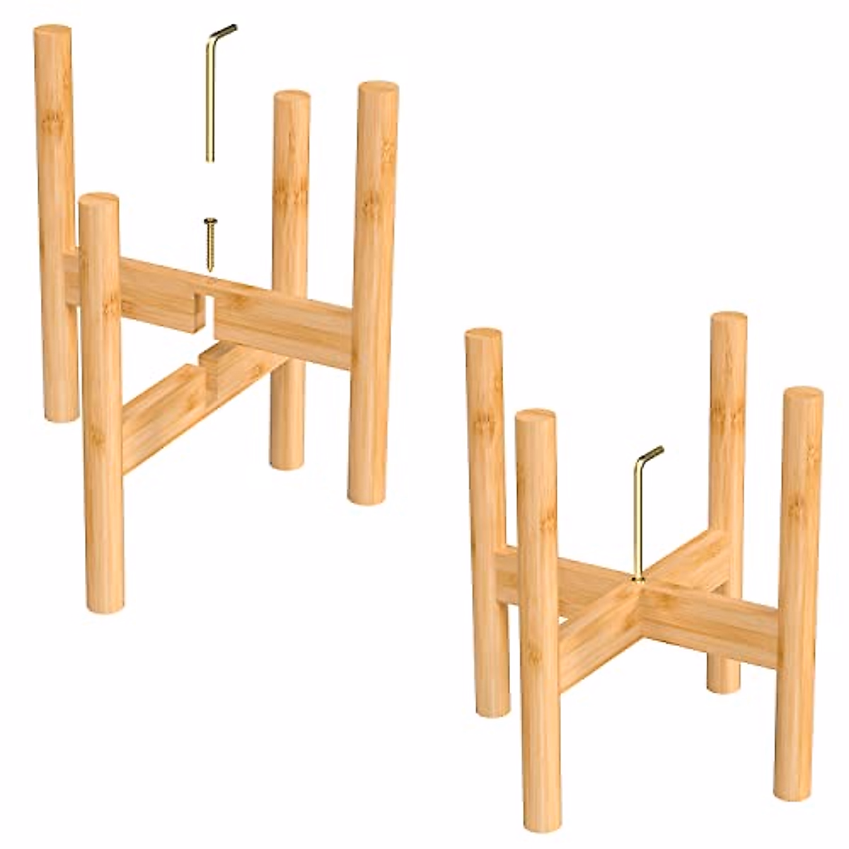 Tall Elevated Stand Raised Dog Bowl for Large Dogs 8-inch Single Dog Food and Water Bowl Stand Bamboo Dog Food Bowls Slow Feeder Stand