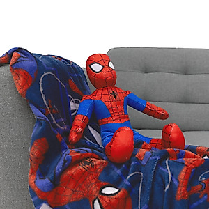 Northwest Character Hugger Pillow & Silk Touch Throw Blanket Set, 40" x 50", Spider-Man - Fearless Spidey