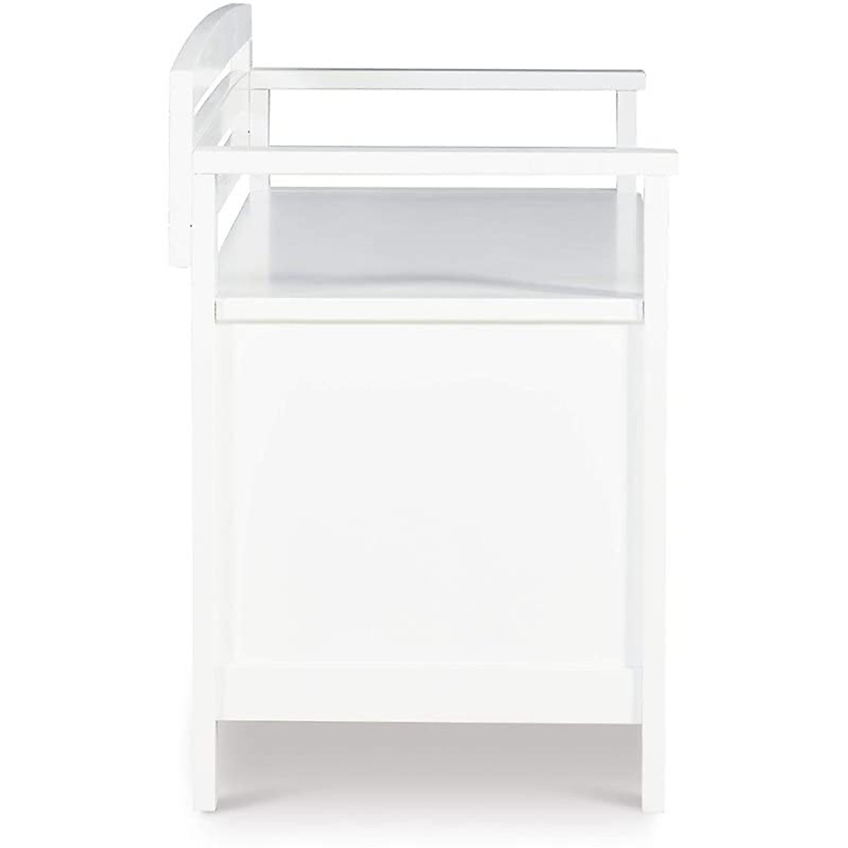 Pemberly Row Entryway Storage Bench in White with Flip-top Lid