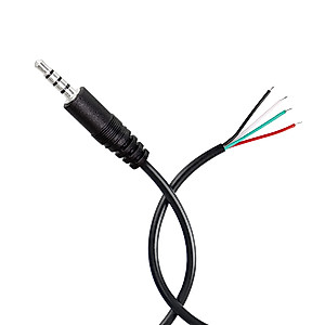 RIIEYOCA 4 Pack 3.5mm Male Plug to Bare Wire Stereo Audio Cable,1/8" TRRS 4 Pole Mono Male Plug to Open End Audio Cable,for and Audio Equipment Installed or Replace Repair