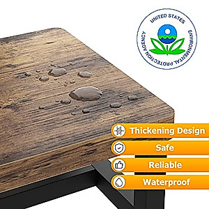 Wooden Step Stools for Adults Kids with Non-Slip Rubber Feet, Heavy Duty Stepping Stools with 500-LBS Capacity for Bedroom Kitchen Bathroom, Bed Steps for High Beds, Easy to Assemble, Rustic Brown