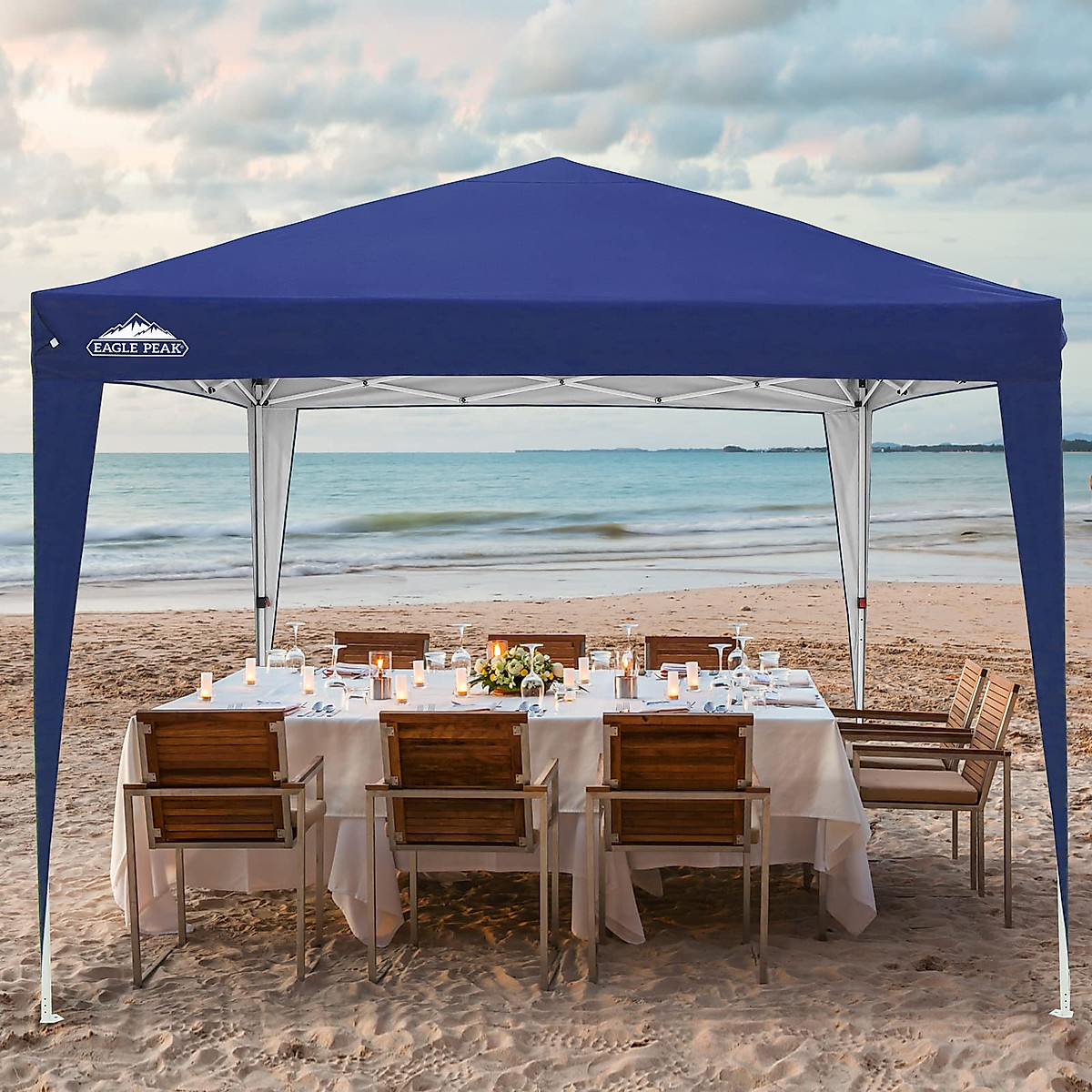EAGLE PEAK Straight Leg Canopy (10' x 10' Sun Shelter, Dark Blue)