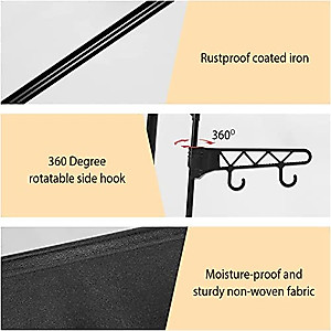 KOCASO Clothes Garment Rack 42.1"x14"x66.1", Metal Clothing Rack, Freestanding Wardrobe Closet Rack with 4 Shelves, Closet Organizer with 2 Hanging Rods Black