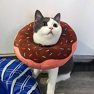 Cat Recovery Collar Soft - Cat Surgery Cone Collar Cute Donut, Adjustable Neck Protective E Collar for Cats Puppies Small Breeds Dogs Wound Healing