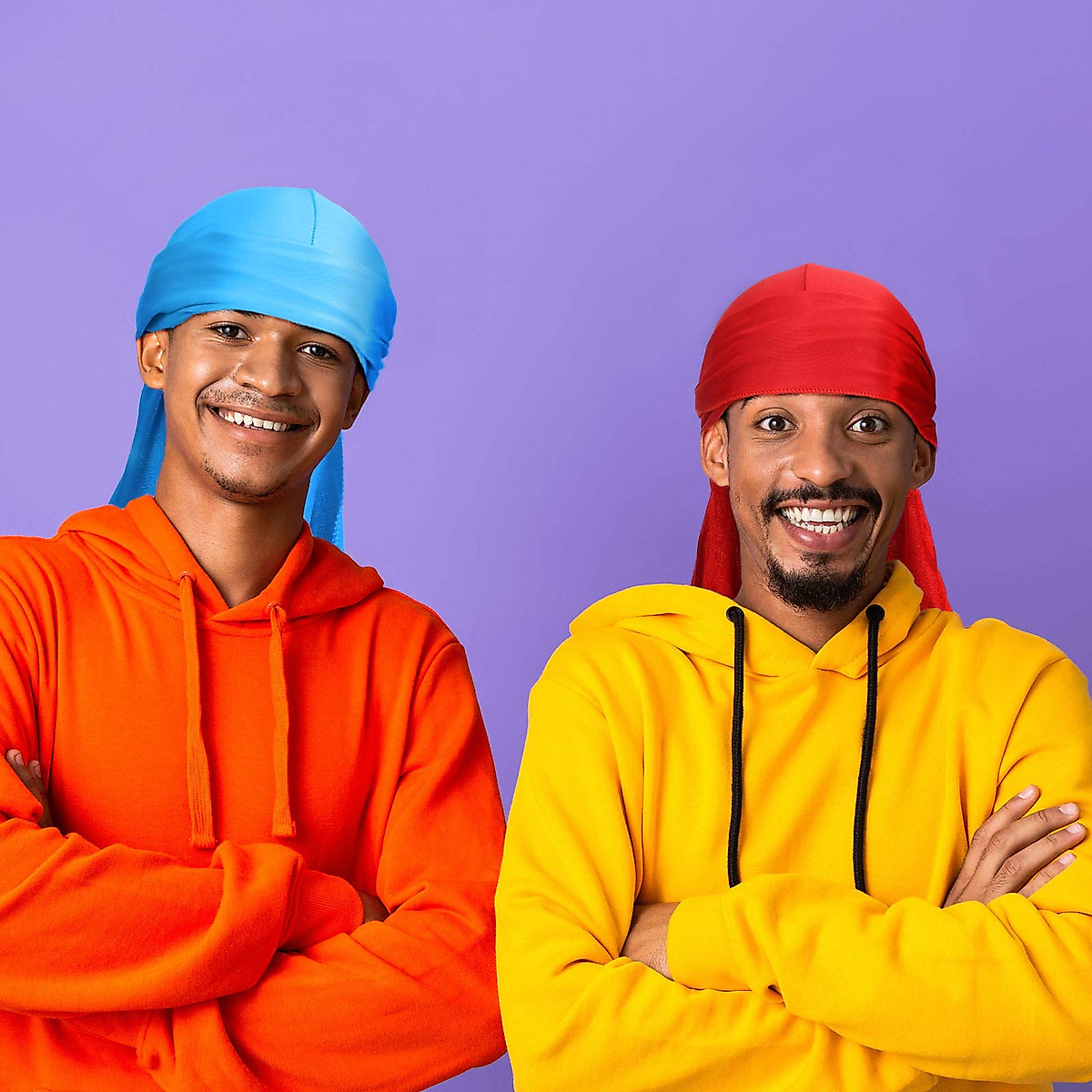 16 Pieces Velvet Durags for Men Long Tail Durags Caps Wide Strap Headwraps Soft Turban Beanies Pirate Hat Velvet Doo Rag for 360 Waves Men Women, 16 Colors