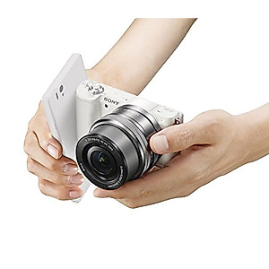 Sony a5100 16-50mm Mirrorless Digital Camera with 3-Inch Flip Up LCD (White)