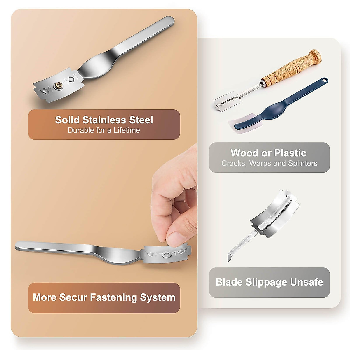 CICICO Sourdough Bread Lame Dough Scoring Tool, Solid Stainless Steel Sourdough Scoring Tool with 5 Razor Blades - Bread Scoring Tool & Lame Bread Tool, Bread Scoring Knife for Bread Baking.