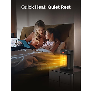 1000W Small Space Heaters for Indoor Use, PTC Ceramic Personal Heater with Overheating & Tip-Over Protection, Quiet Heating for Desktop Office Home