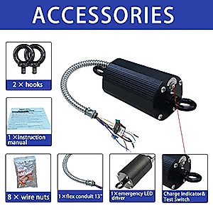 40W Emergency LED Light Driver, OSTEK 90 Min Emergency Battery Backup Power Supply Emergency Driver, Input AC100-347V, Output 170V DC, UL-Listed - IP65 Waterproof