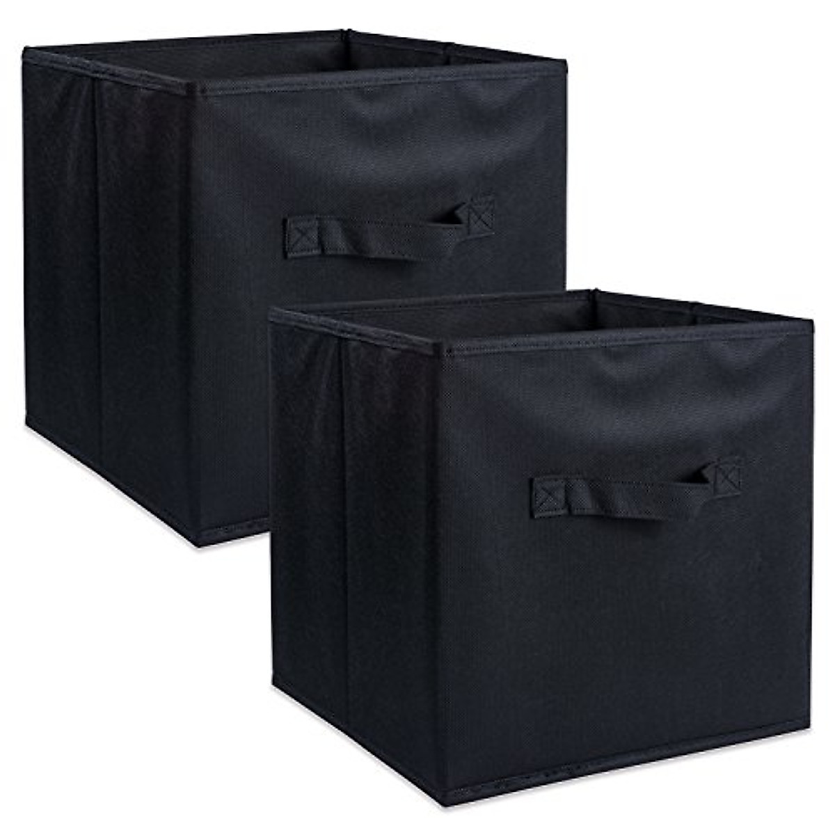 DII Non Woven Fabric Storage Bin Collection Collapsible Organizer Cube, Small Set, 11x11x11", Black, 2 Count