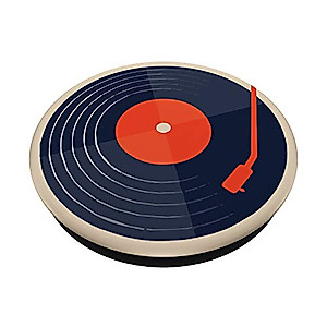 Retro Vinyl Record LP Orange Blue Black Art PopSockets Swappable PopGrip