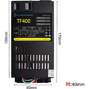 Flex ATX Power Supply 350W 1U Fully Modular PSU 90-264V AC with 1x20/24Pin Mainboard Power,2xSATA Ports, 2xIDE Fan Power for Rack Mount Case Desktop Server POS AIO System