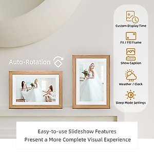 Eptusmey WiFi Digital Picture Frame with 32G Storage, 11.5" Digital Photo Frame with Load from Phone Capability, Share Photo via Frameo APP, Video Display, Gift for Mom, Log Color