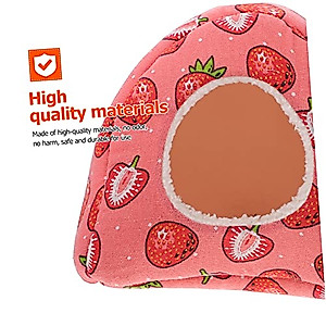 BCOATH Plush Hamster House 1pc Hamster Hamster Stuffed Hamster Hamster Hut Guinea Pigs Hide- Out Warm Guinea Pigs Bed Cloth Hamster Bed Hamster House Cloth Pink Keep Warm