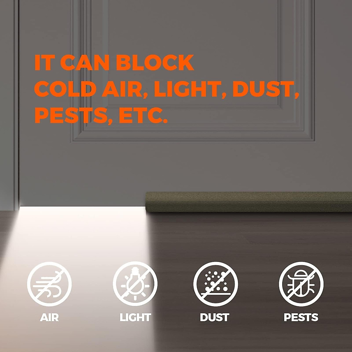 Holikme Door Draft Stopper Weather Stripping Noise Blocker Window Breeze Blocker Adjustable Door Sweeps 36inch, Beige