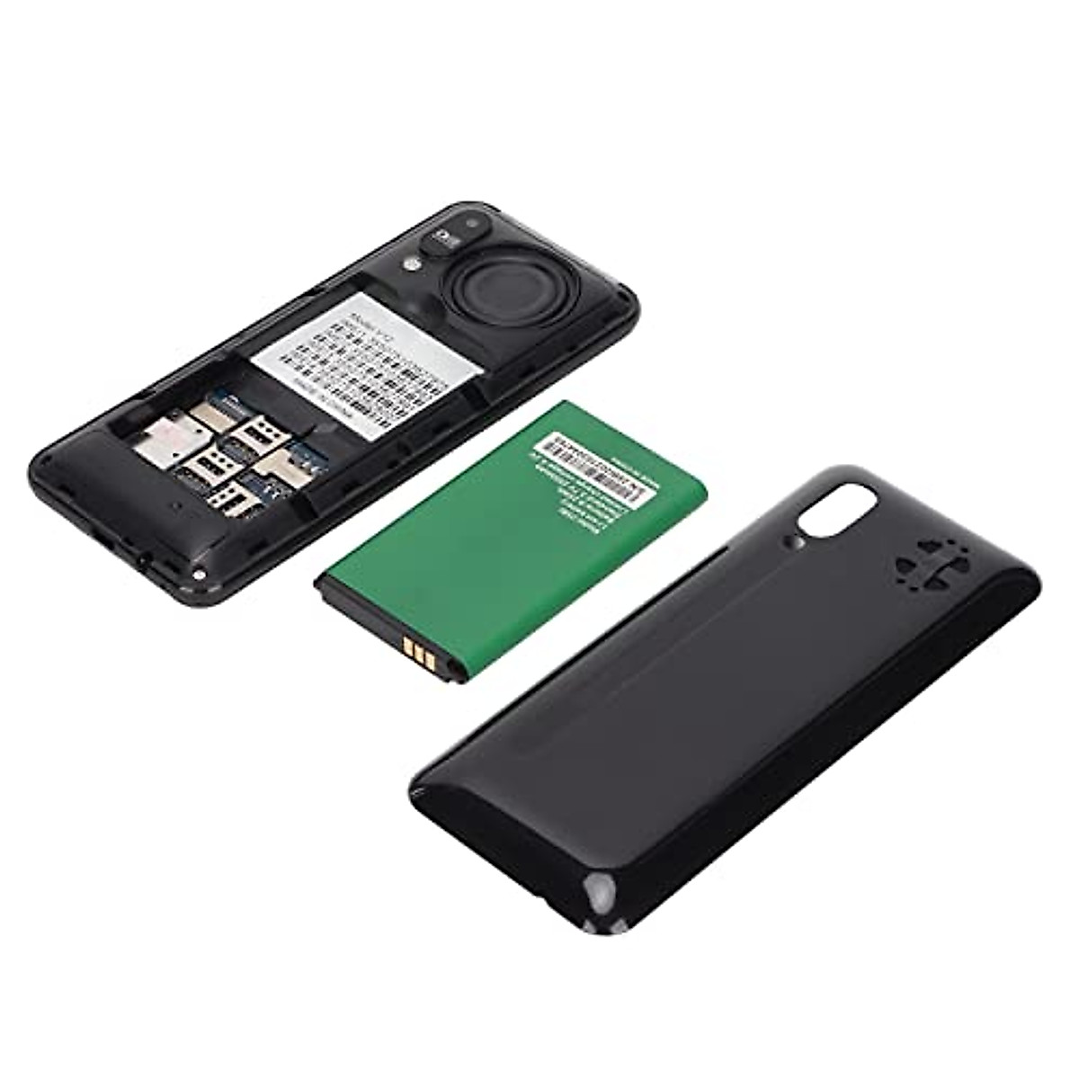 Zopsc V12 2G Unlocked Senior Cell Phone 2.8in HD Screen, Supports 500 Phonebooks, 50 SMS, Video Recording, MP4, MP3, FM Radio, Camera, 5 Alarms, for Elderly and Kids (US Plug 100‑240V)