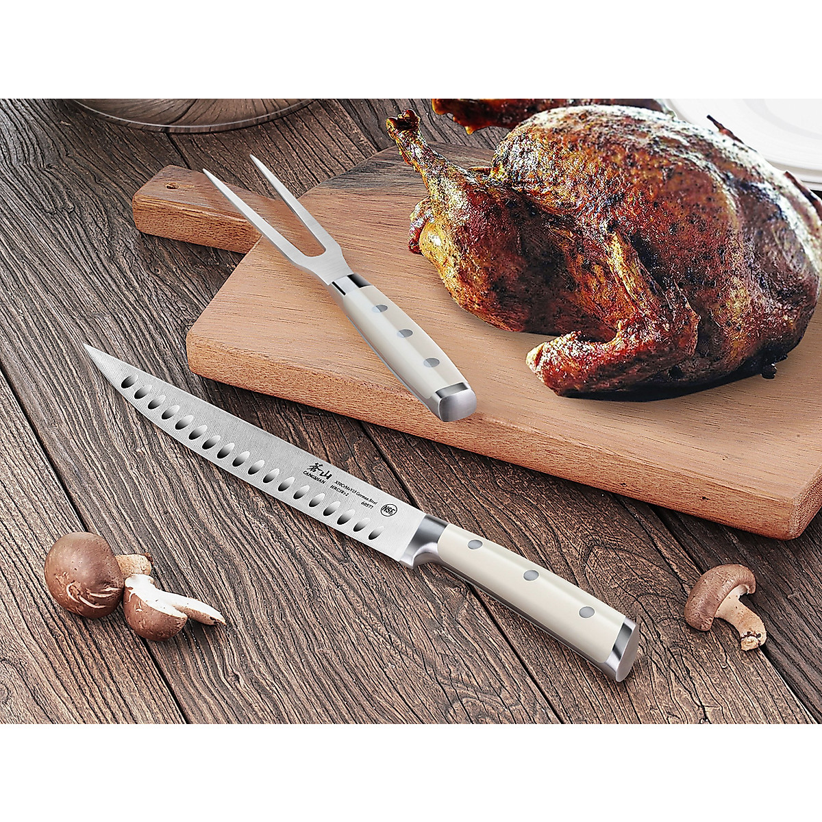 Cangshan S1 Series 61895 German Steel Forged 2-Piece Carving Set, Crème