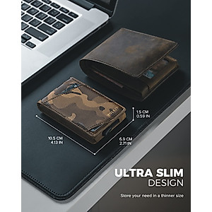 VULKIT Pop Up Wallet for Men, Credit Card Holder Minimalist Slim Bifold Wallets RFID Blocking with Gift Box Desert Camouflage