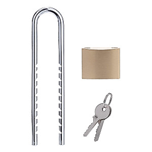 Fu Volante Solid Brass Padlock, 2 inch Wide Body, Outdoor Lock with Removable Adjustable-Length Shackle