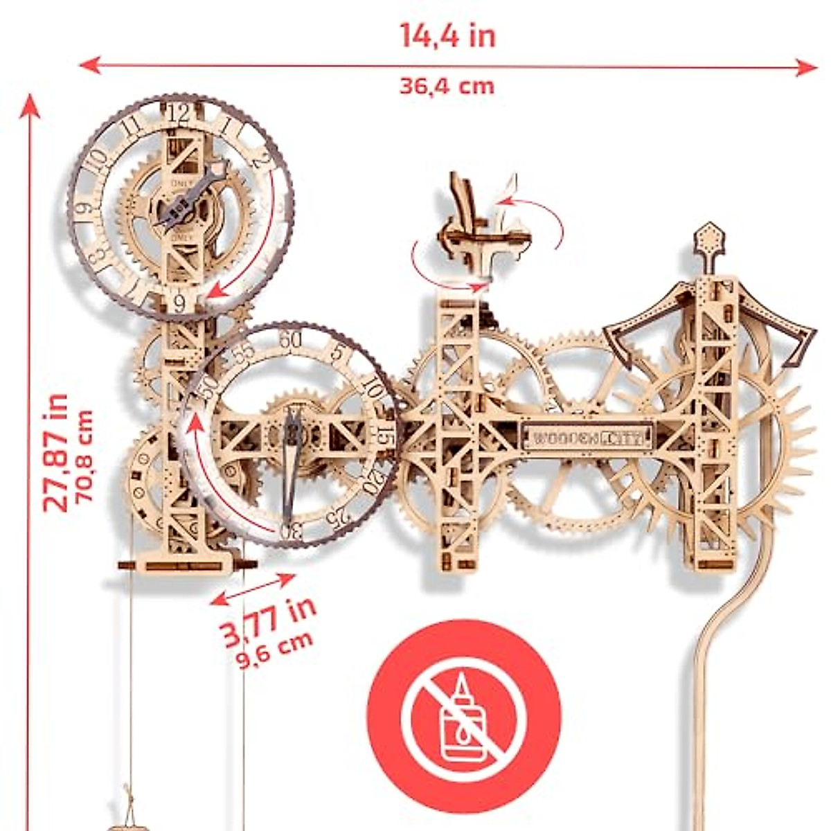 WOODEN.CITY Steampunk Wooden Clock Kit - 3D Puzzles for Adults - Hobbies for Men Model Kits