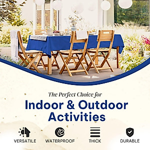 Amatra All-Purpose Plastic Table Cover Roll with Self-Cutter, Alternative to Regular Tablecloth, Disposable Table Cover, Plastic Table Cloth, 54 inches x 120 feet (40 Yards), Blue