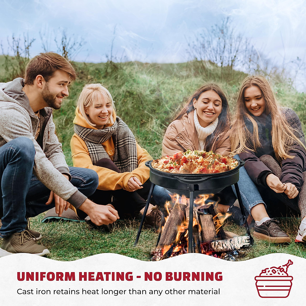 Dutch Oven Pot with Lid Syton 18 Quarts (17 L) - Camping Dutch Oven - Cast Iron Cookware Set - Uzbek Kazan Cast Iron – Premium Camping Cookware