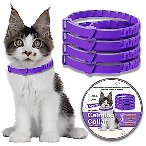 Confetti Sky Calming Collar for Cats [4 Pack] for All Cats Size and Breed | Adjustable & Breakaway Design | Cat Pheromone Collar for Stress and Anxiety Relief | Lasts up to 30 Days