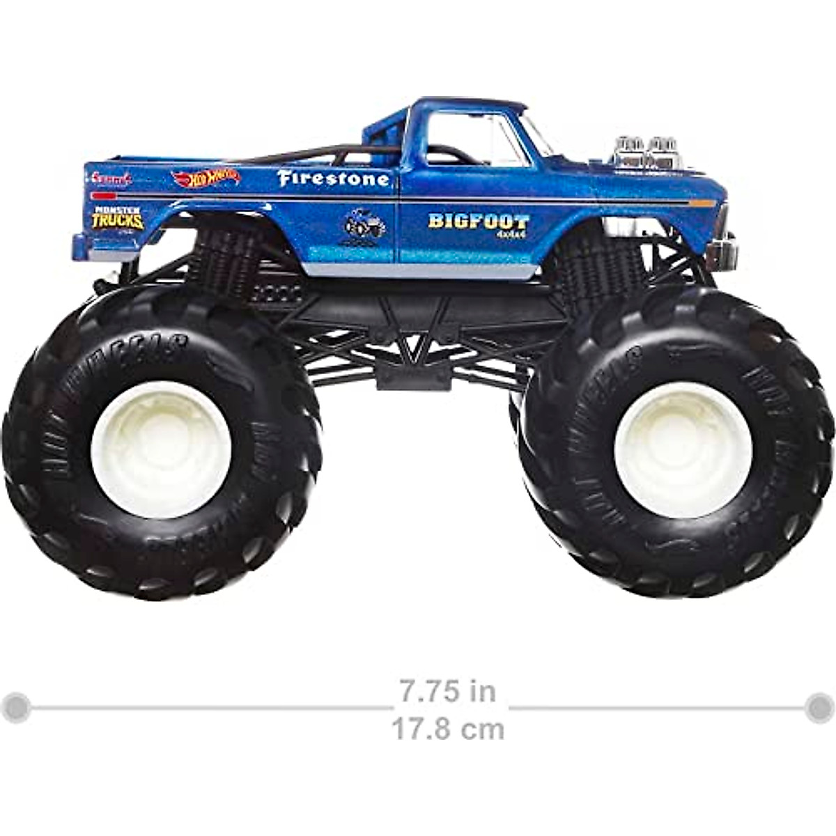 Hot Wheels Monster Trucks, Oversized Monster Truck Bigfoot, 1:24 Scale Die-Cast Toy Truck with Giant Wheels and Cool Designs