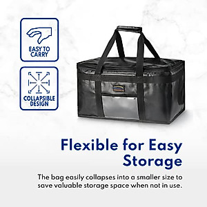 New Star Foodservice 1028683 Commercial Quality Insulated Food Delivery Bag Half-Size, 12" W x 11.5" H x 9.5" D