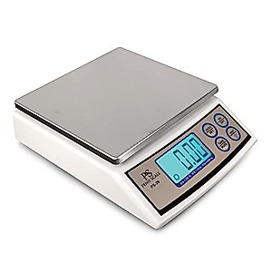 Penn Scale PS-20 Digital Kitchen Portion Scale - 20lb Electric Kitchen Scale with 0.01lb Readability - Removable Platter & LCD Display - KG, Lb, & Oz Unit Conversion (AC & Battery Powered)