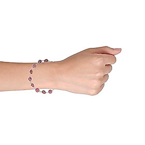 Bling Jewelry Protection Good Luck Amulet Turkish Glass Bead Evil Eye Bracelet For Women Teen 14K Yellow Gold Plated .925 Sterling Silver Multicolor 7 Inch