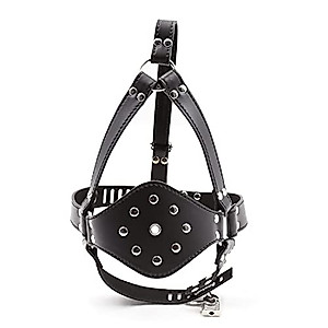 JCAKES Leather Head Harness Masks Sport Head Belts Cosplay Face Masks Rivet Mouth Masks