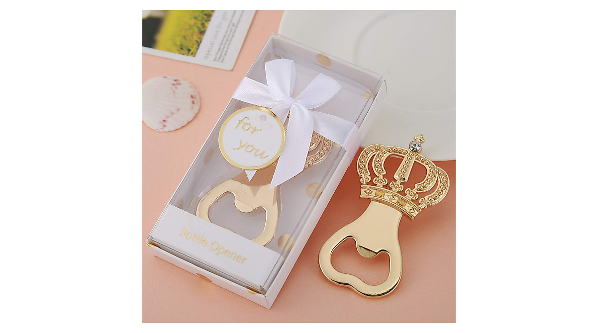Unique Gold Crown Bottle Opener Favors for All Occasions