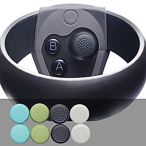 Ngaantyun Touch Controller Thumbstick Caps Compatible with Oculus Quest 2 1 Rift S Virtual Reality Gaming Headset, Silicone VR Skin Grips Thumb Protect Cover Joystick Anti-Skid Cap Replacement - Blue