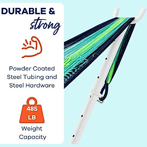 Yellow Leaf Hammocks - 550 lb. Capacity Portable Hammock Stand, 9 Feet Long - Compatible with Our Double and Family Size Hammocks - Color: White