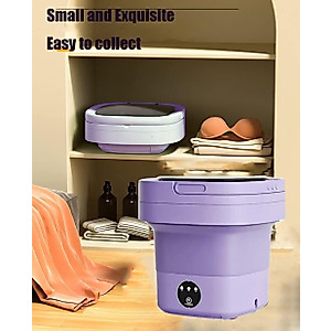 Portable Washing Machine with Disinfection and sterilization, Small Washing Machine Foldable for Underwear,Baby Clothes,or Small Items,Suitable for Apartments, Dormitories,Camping,Travel,Lavender