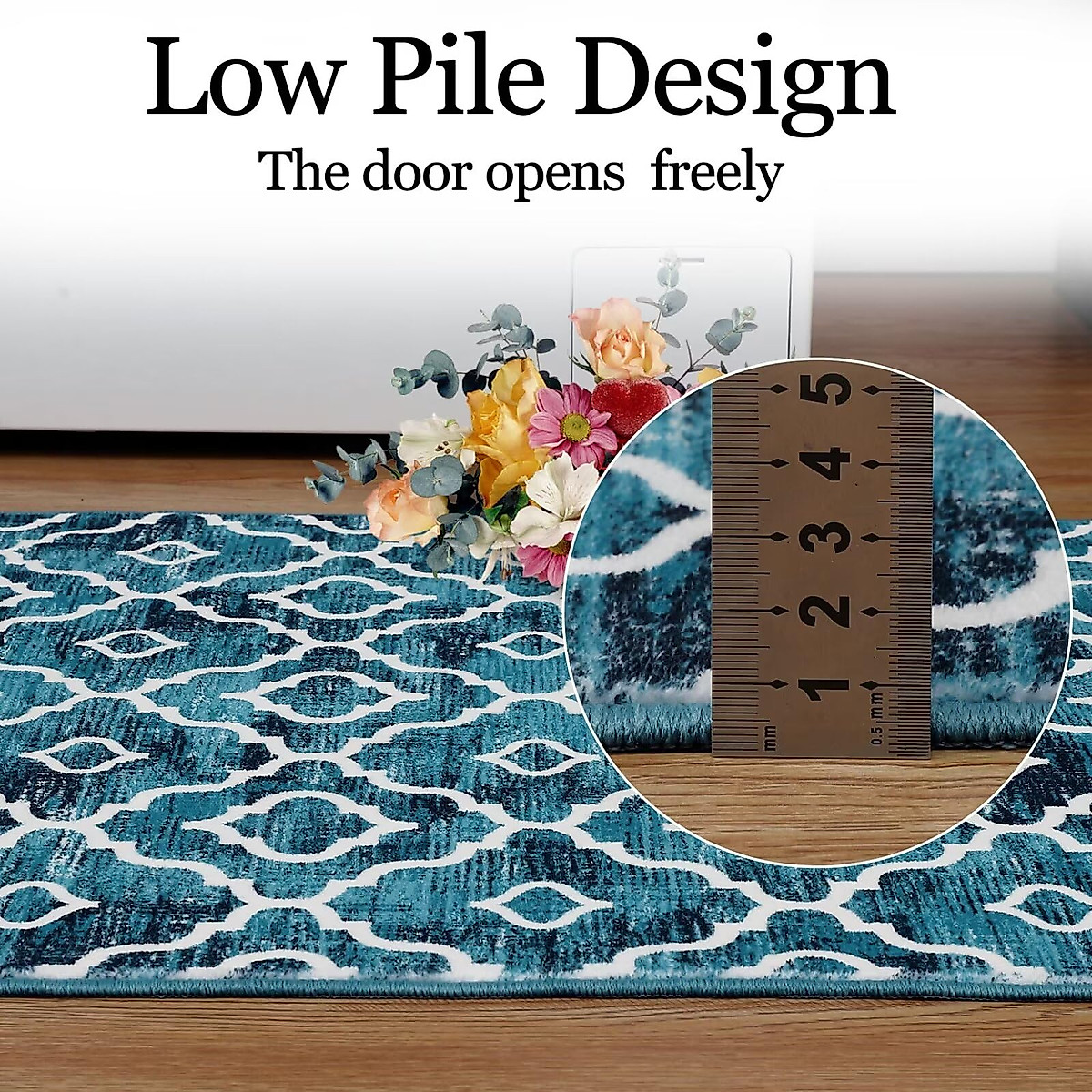 ROYHOME Area Rug 8x10 Living Room Rugs Machine Washable Rug Moroccan Rug Geometric Neutral Floor Carpet Soft Low Pile Stain Resistant Large Rug for Bedroom Under Dining Table Home Office
