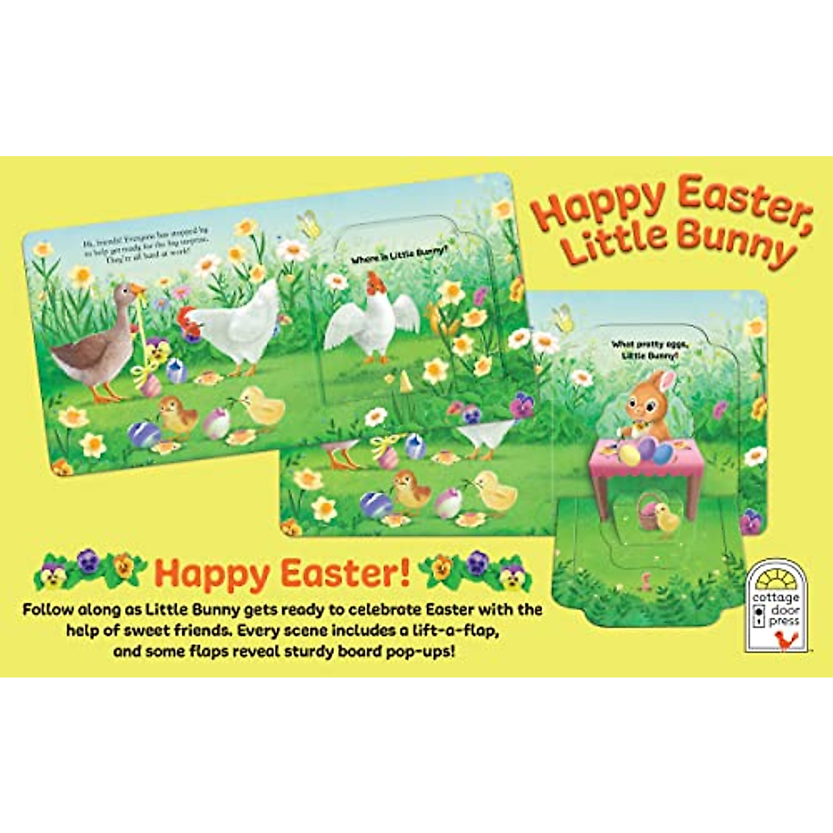 Happy Easter, Little Bunny Lift-a-Flap & Pop-Up Surprise Children's Board Book, Ages 2-6