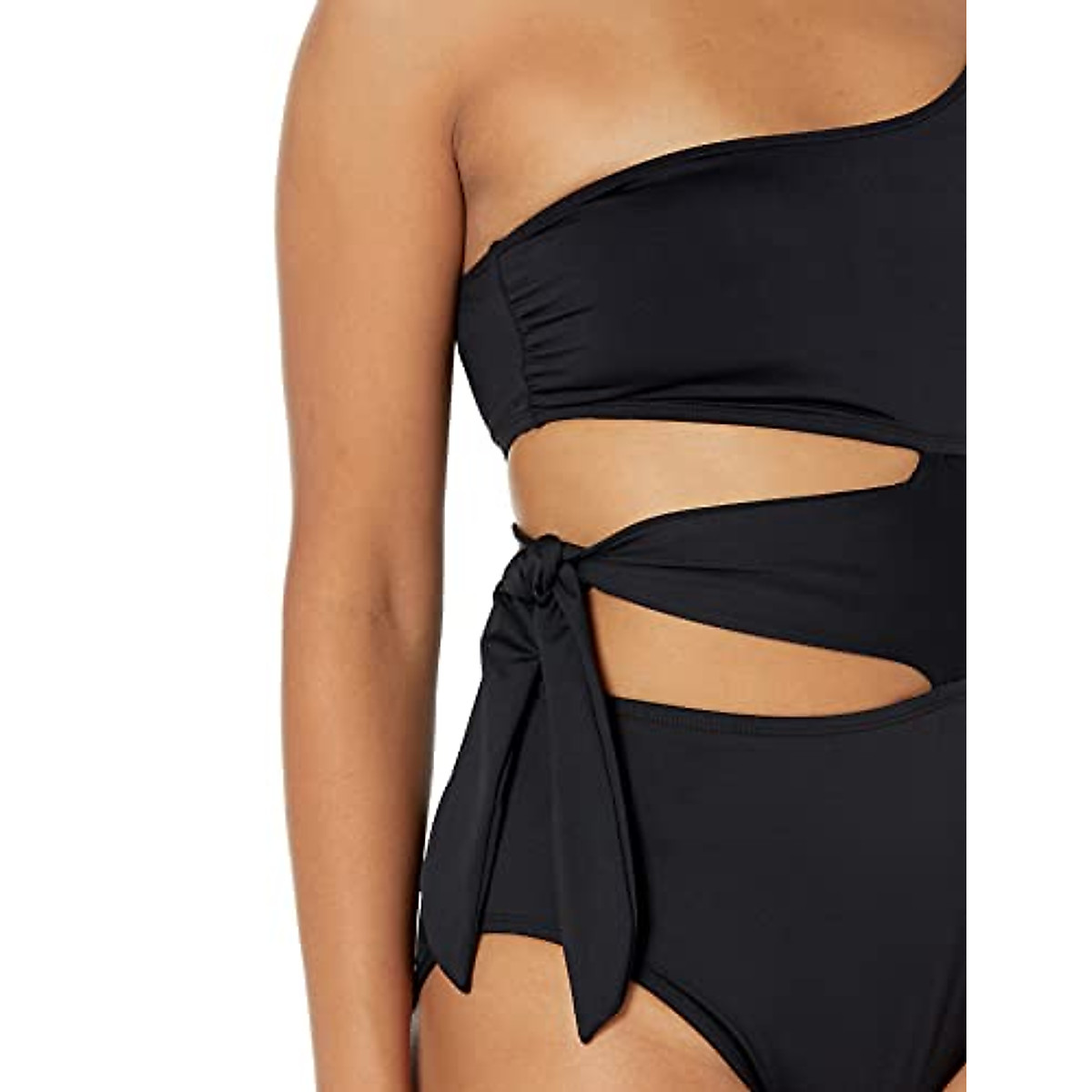 La Blanca Womens Island Goddess Shoulder One Piece Swimsuit, Black, 8 US