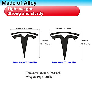 YHCDSEA Metal Logo Badge Replacement Sticker fit for Tesla Model Y Emblem Replace Stickers Accessories (Matt Black)