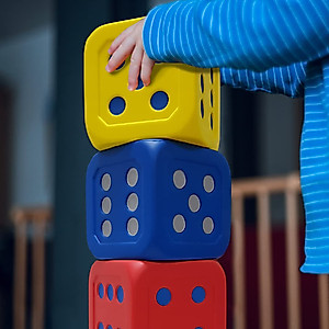 Macro Giant 6 Inch PU Foam Jumbo Big Playing Dice, Set of 4, Basic Color, Math Teaching, Teaching Aids, Board Games, Kid Toy