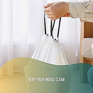 FORID Small Drawstring Trash Bags - 4 Gallon Plastic Garbage Bags 240 Counts White Trash Can Liners 15 Liter for Bathroom Restroom Bedroom Office Toilet