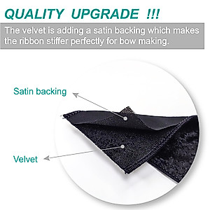 Black Velvet Ribbon 2.5 Inch x 10 Yards for Christmas Tree Topper Home Decoration Wreath Gift Wrapping DIY Craft